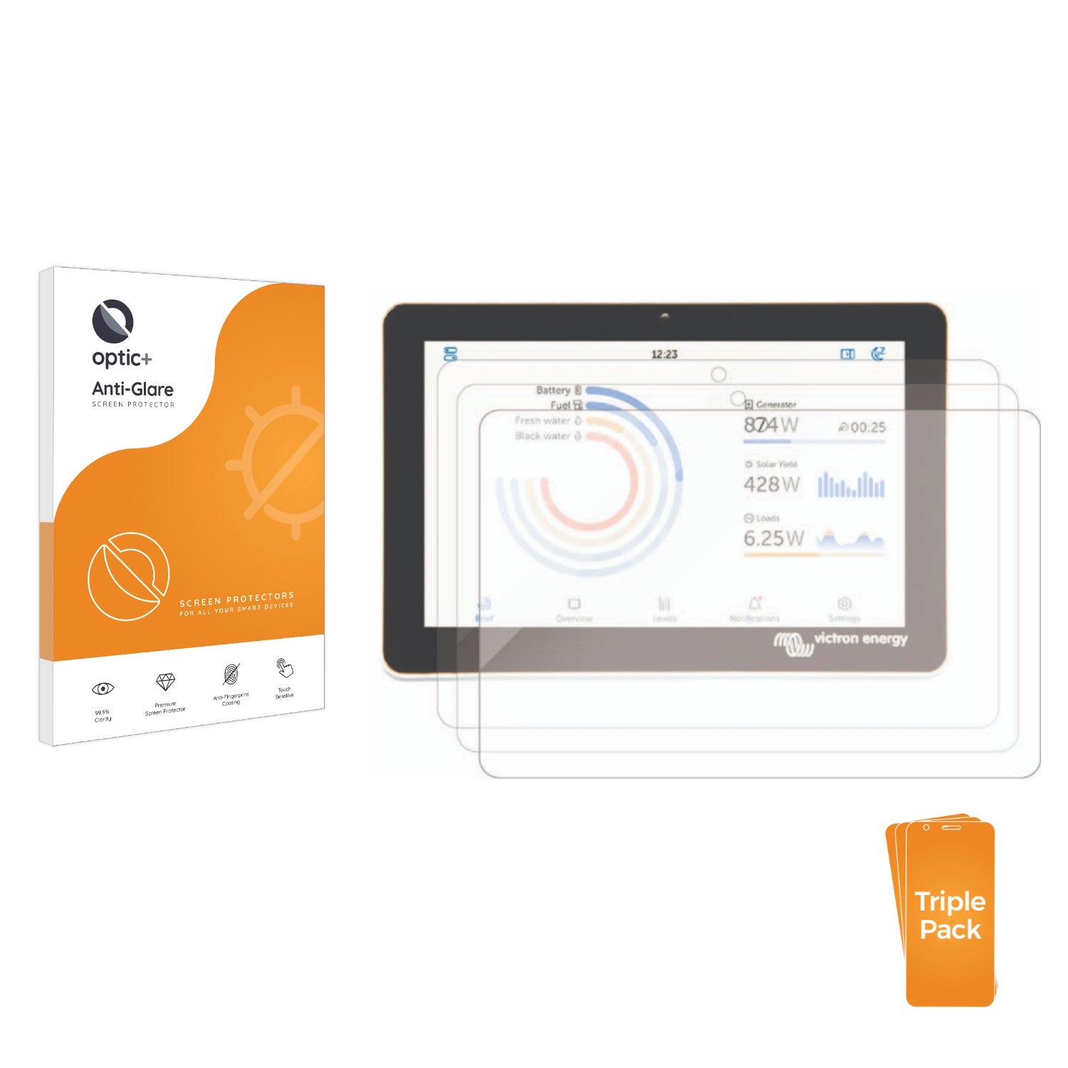 3pk Optic+ Anti-Glare Screen Protectors for Victron GX Touch 50 ...