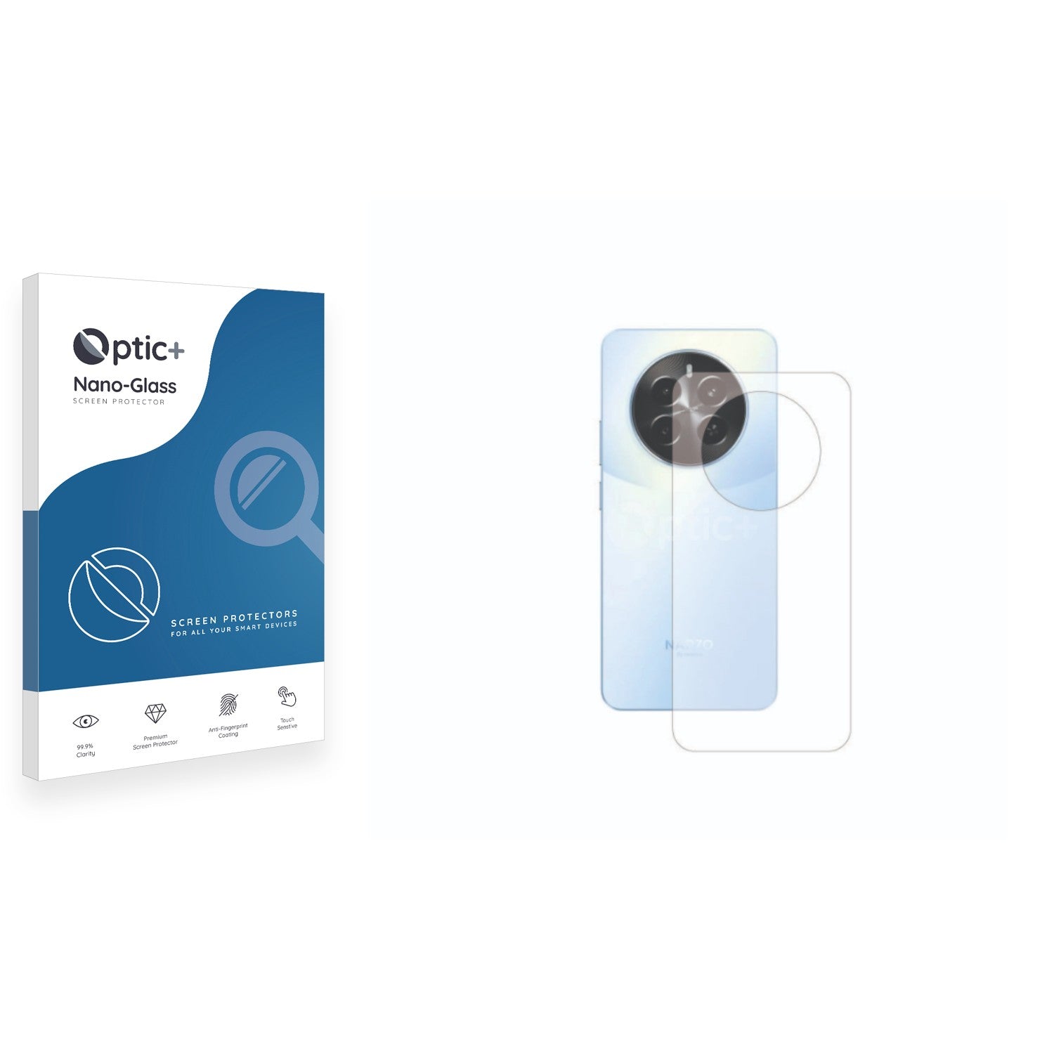 Optic+ Nano Glass Rear Protector for realme Narzo 70 - ScreenShield