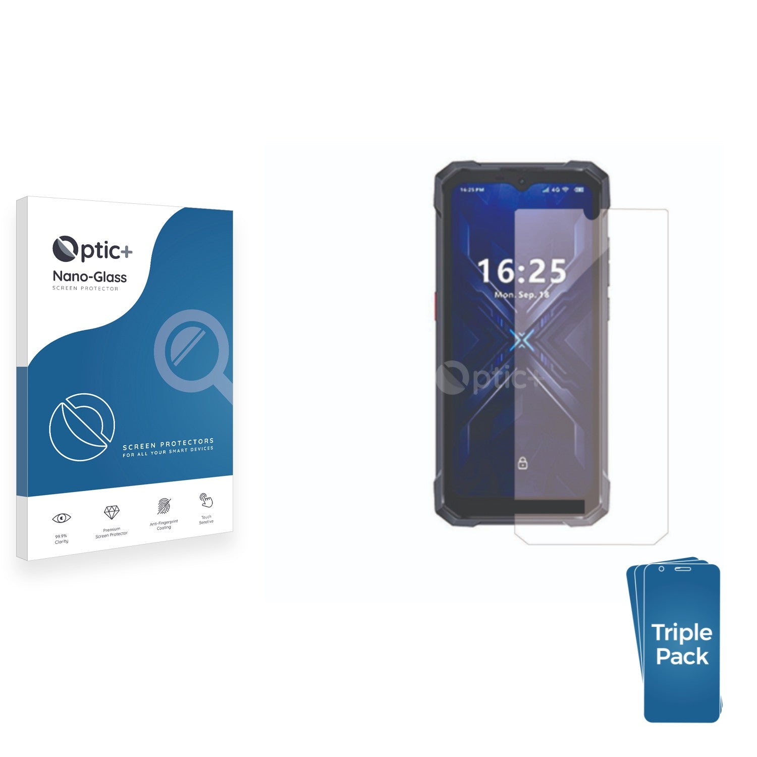 3pk Optic+ Nano Glass Screen Protectors for Hotwav W11 - ScreenShield