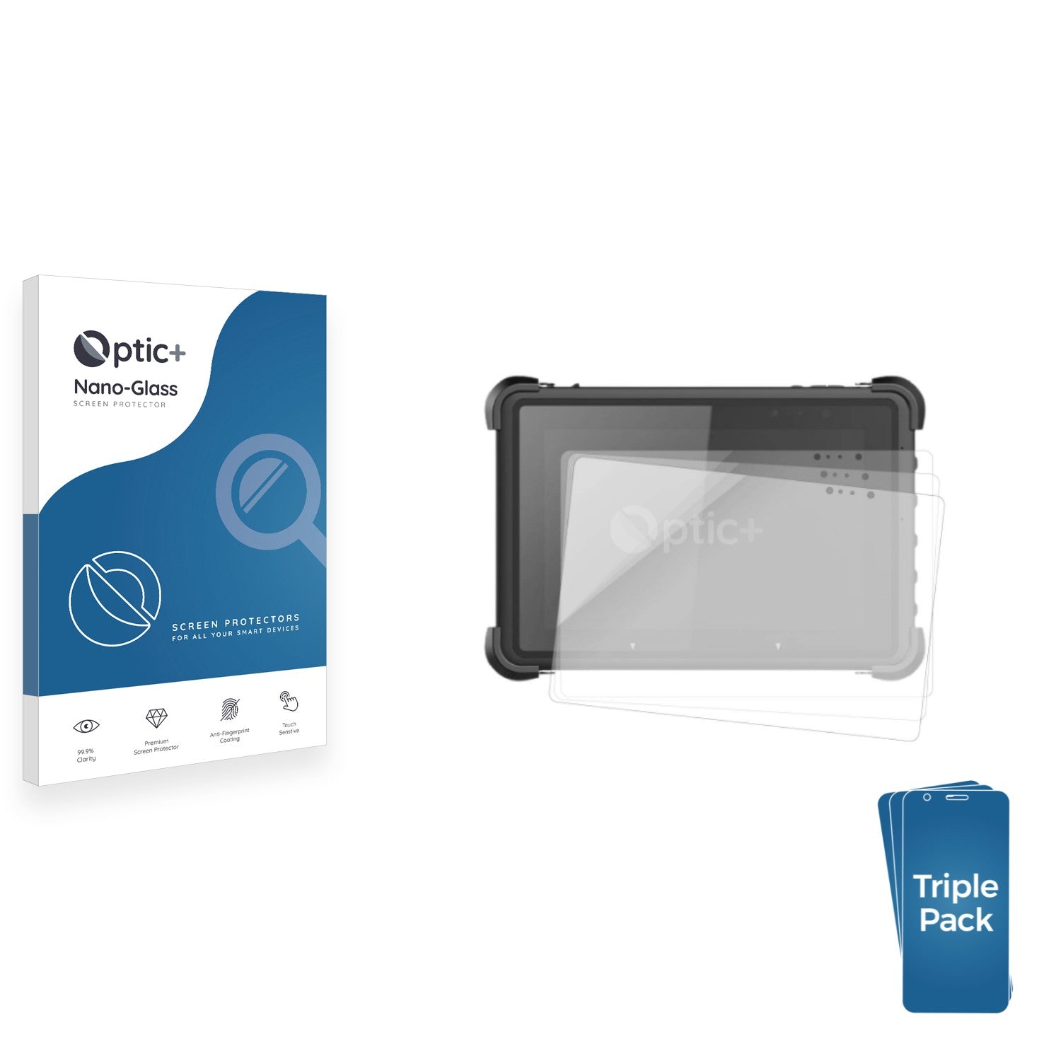 3pk Optic+ Nano Glass Screen Protectors for MSI ND52 - ScreenShield