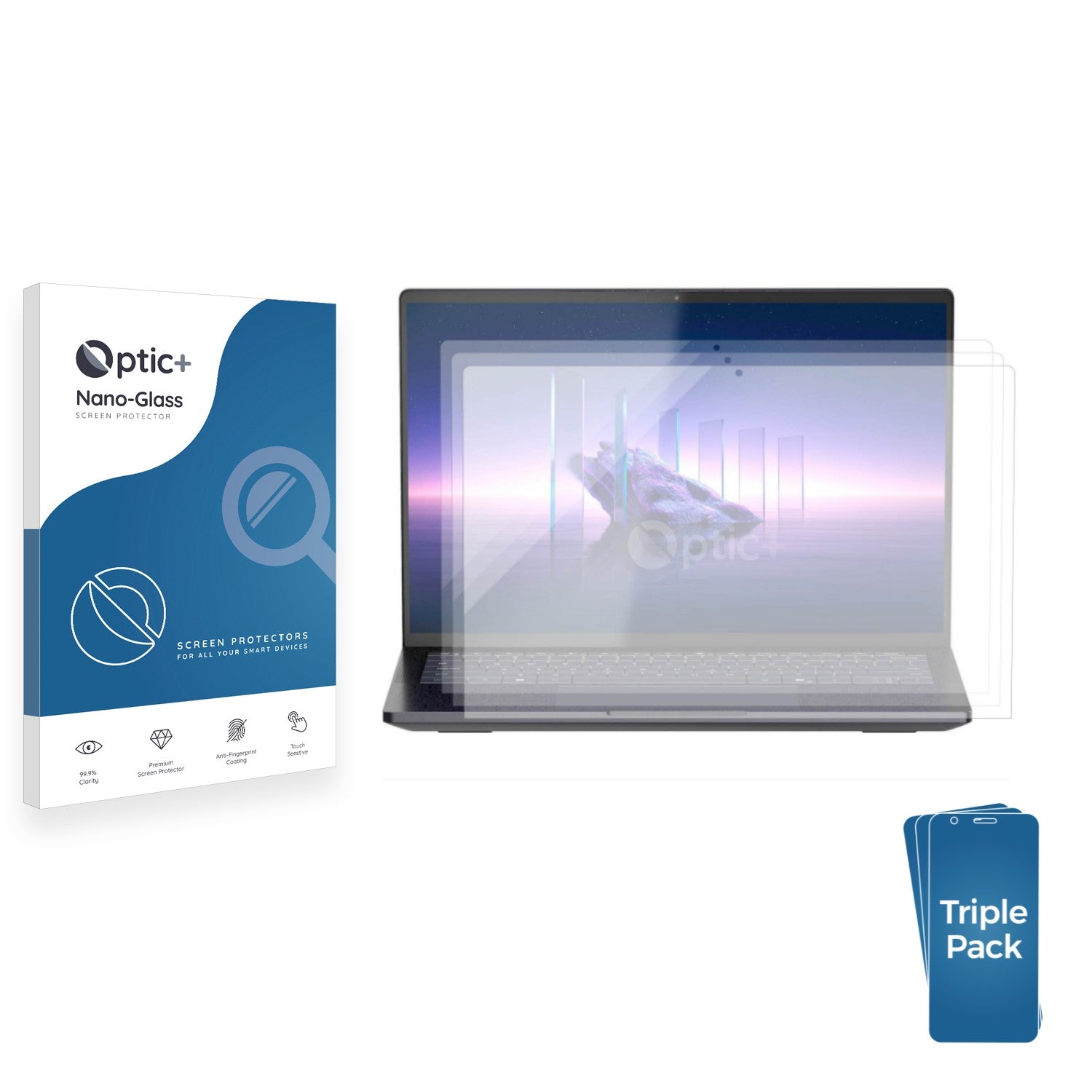 3pk Optic+ Nano Glass Screen Protectors for Dell Pro Max 16 - ScreenShield
