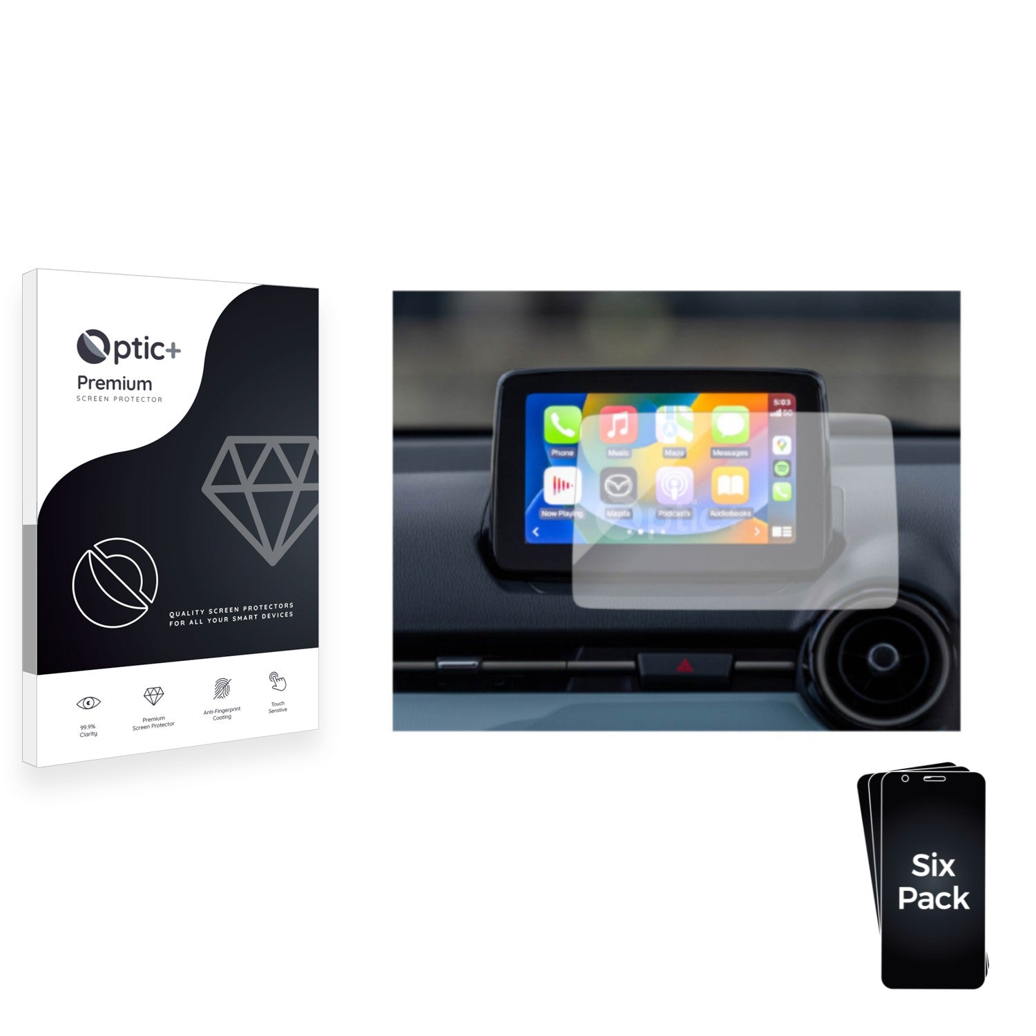 6pk Optic+ Premium Film Screen Protectors for Mazda 2 BJ 2024 ...